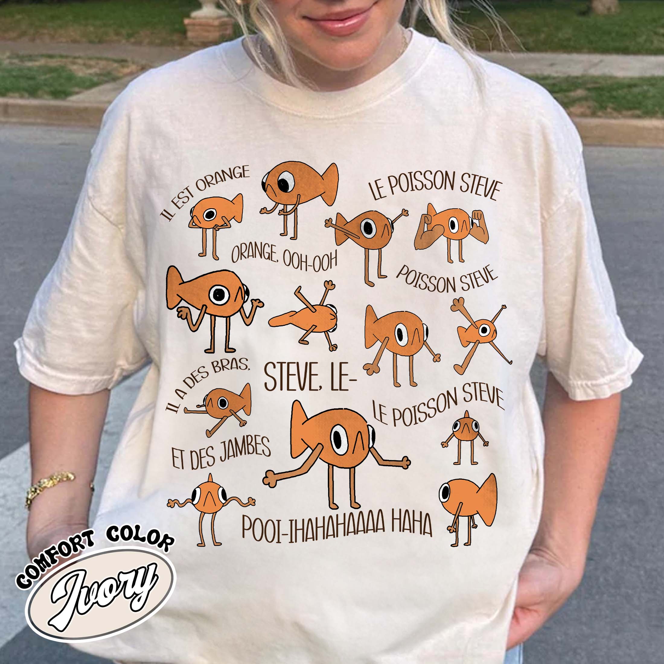 Le Poisson Steve Comfort Colors T Shirt, Funny Meme t shirt, Viral Mem ...